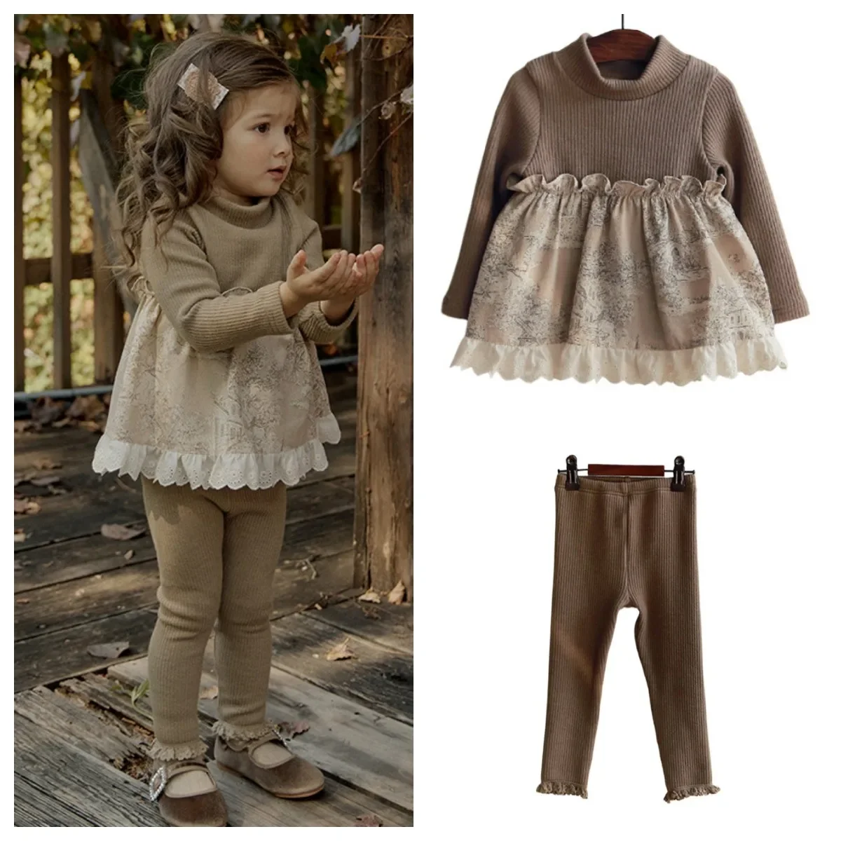 Kids-Girls-Clothes-2024-New-Toddler-Girls-Woven-Spliced-Lace-Cute ...