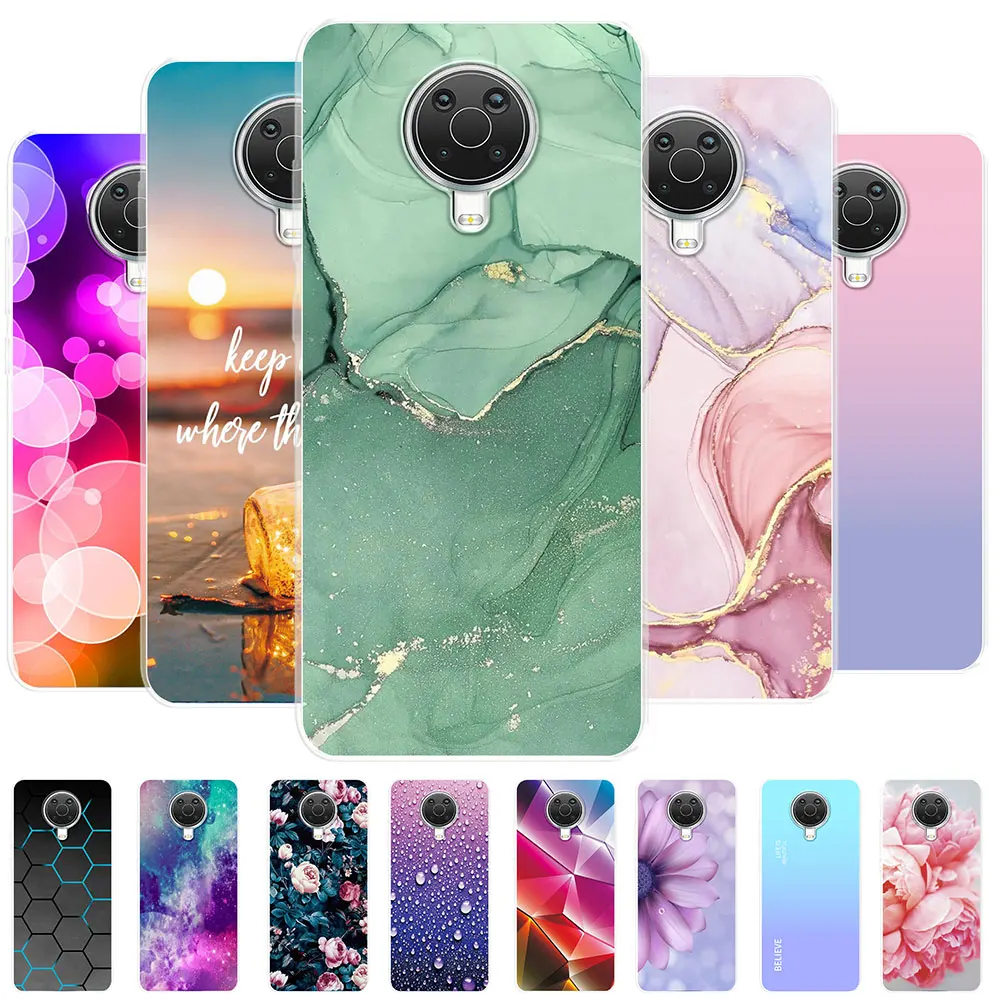 For-Nokia-G10-Case-For-Nokia-G20-G10-Clear-Cover-Marble-Silicone-Soft ...
