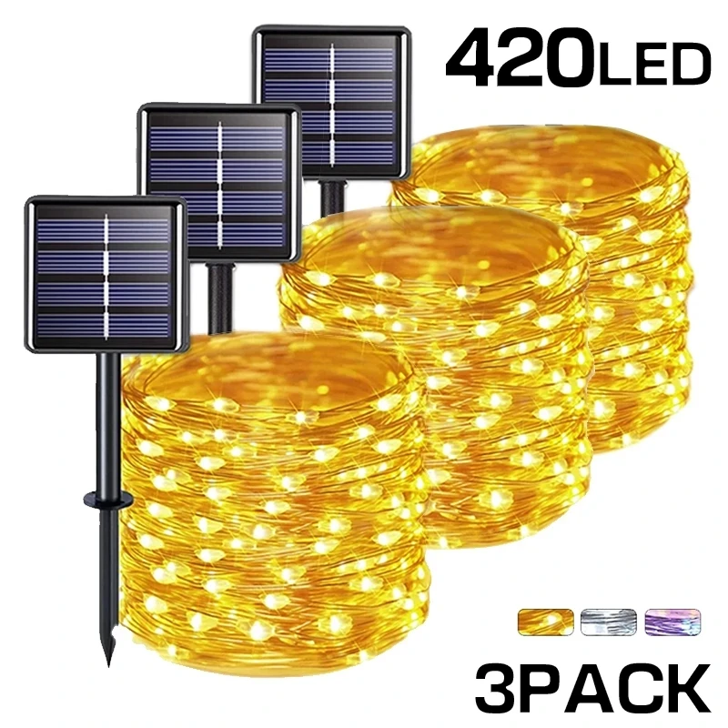 5M-10M20M30-40M-Outdoor-Solar-LED-Copper-Wire-Fairy-Light-for-Garden ...