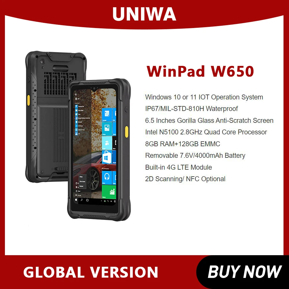 UNIWA-WinPad-W650-Rugged-Tablet-6-5-Inches-8GB-128GB-4G-IOT-Hanheld ...