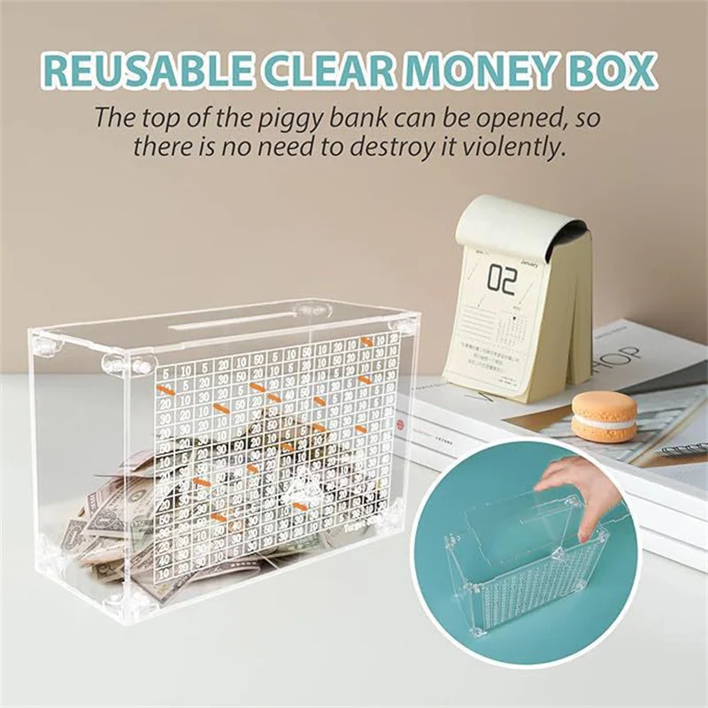Transparent-Acrylic-Money-Box-With-Counter-Piggy-And-Savings-Goal-For ...