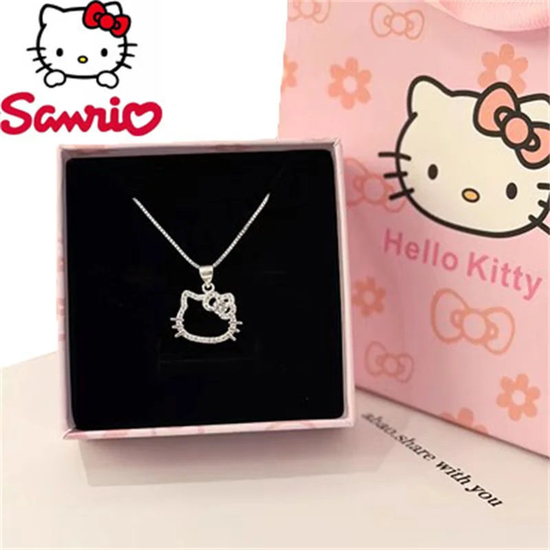 Anime-Sanrio-Colar-para-Meninas-Hello-Kitty-Girl-Pingente-Diamante ...