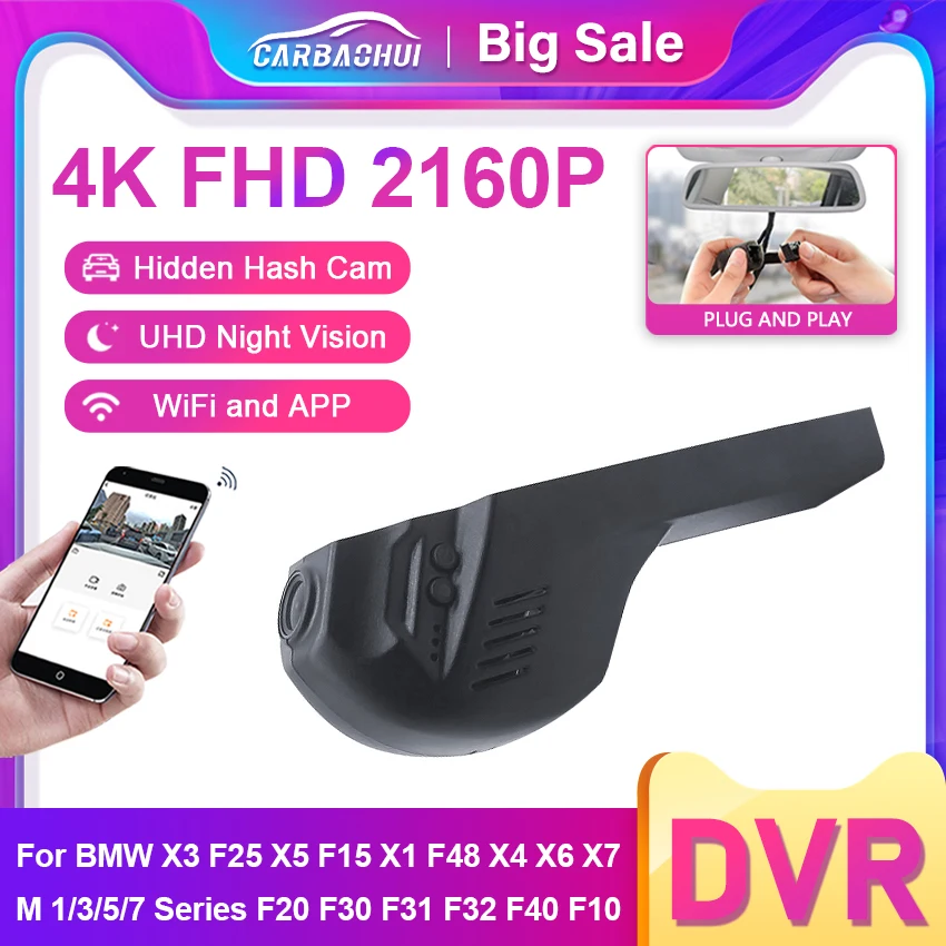 Nova 4K 2160P Carro DVR Traço Cam Câmera Para BMW X3 F25 X5 F15 X1 F48 ...