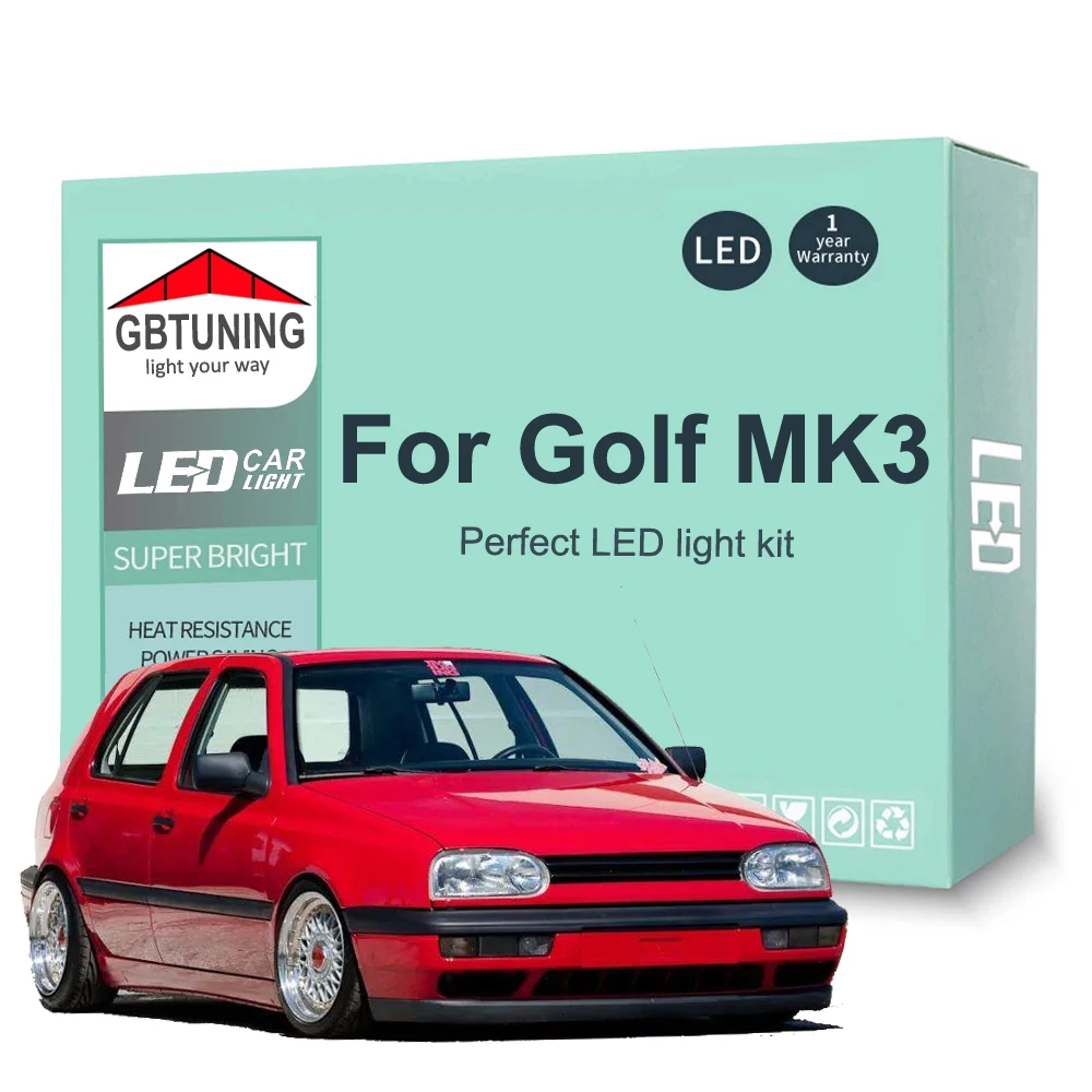 10Pcs-Canbus-LED-Interior-Light-Bulb-Kit-For-VW-Volkswagen-Golf-3-MK3 ...