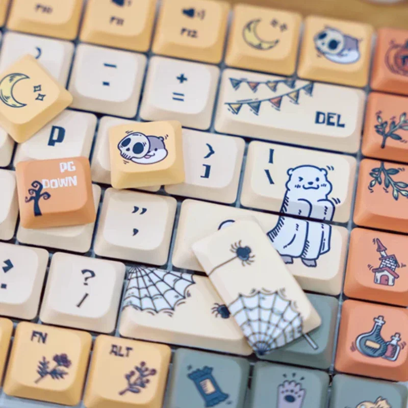 Low-Profile-Keycap-91keys-Otter-Theme-PBT-Keycaps-Gaming-Membrane ...