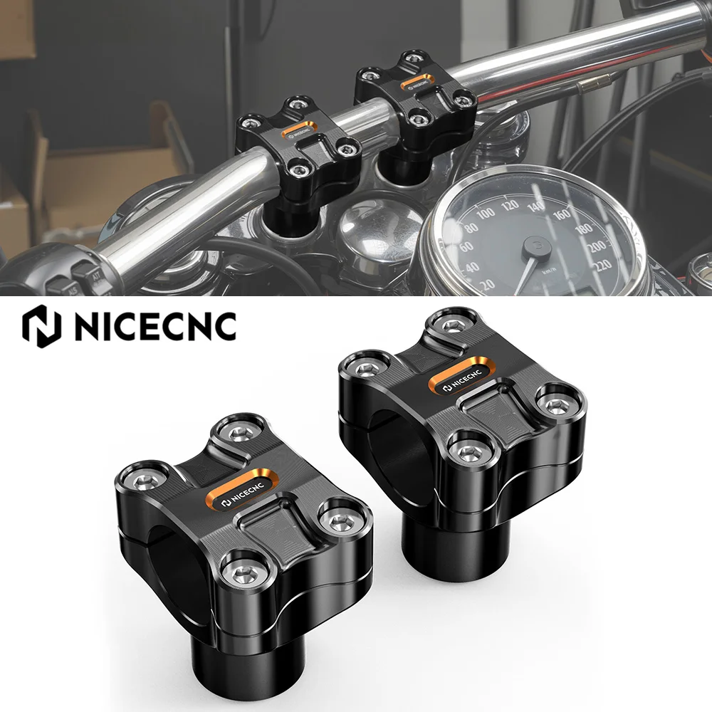 2" Handlebar Risers 1.25" Bar For Harley Dyna Super Glide Custom FXD ...