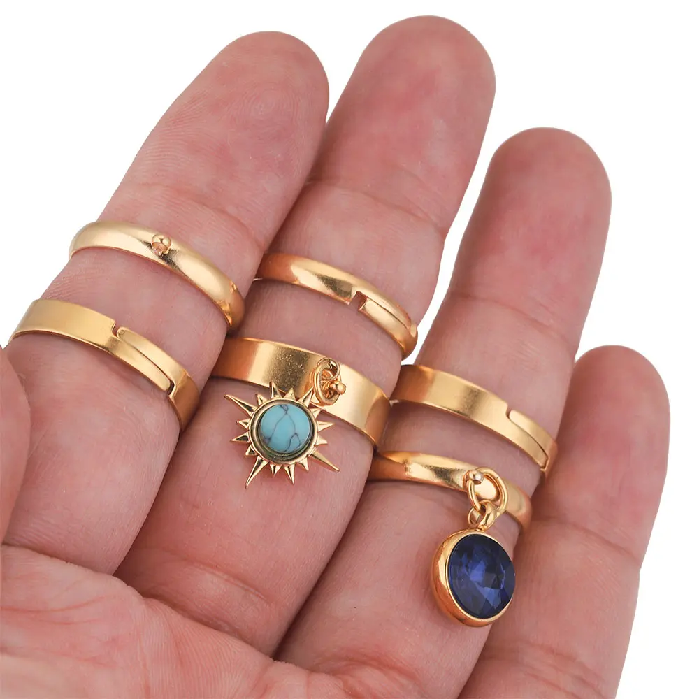 10pcs lot Stainless Steel Gold Adjustable Rings for Jewelry Making with Jump Ring Material Supplies Simple Style Wholesale Bulk AliExpress