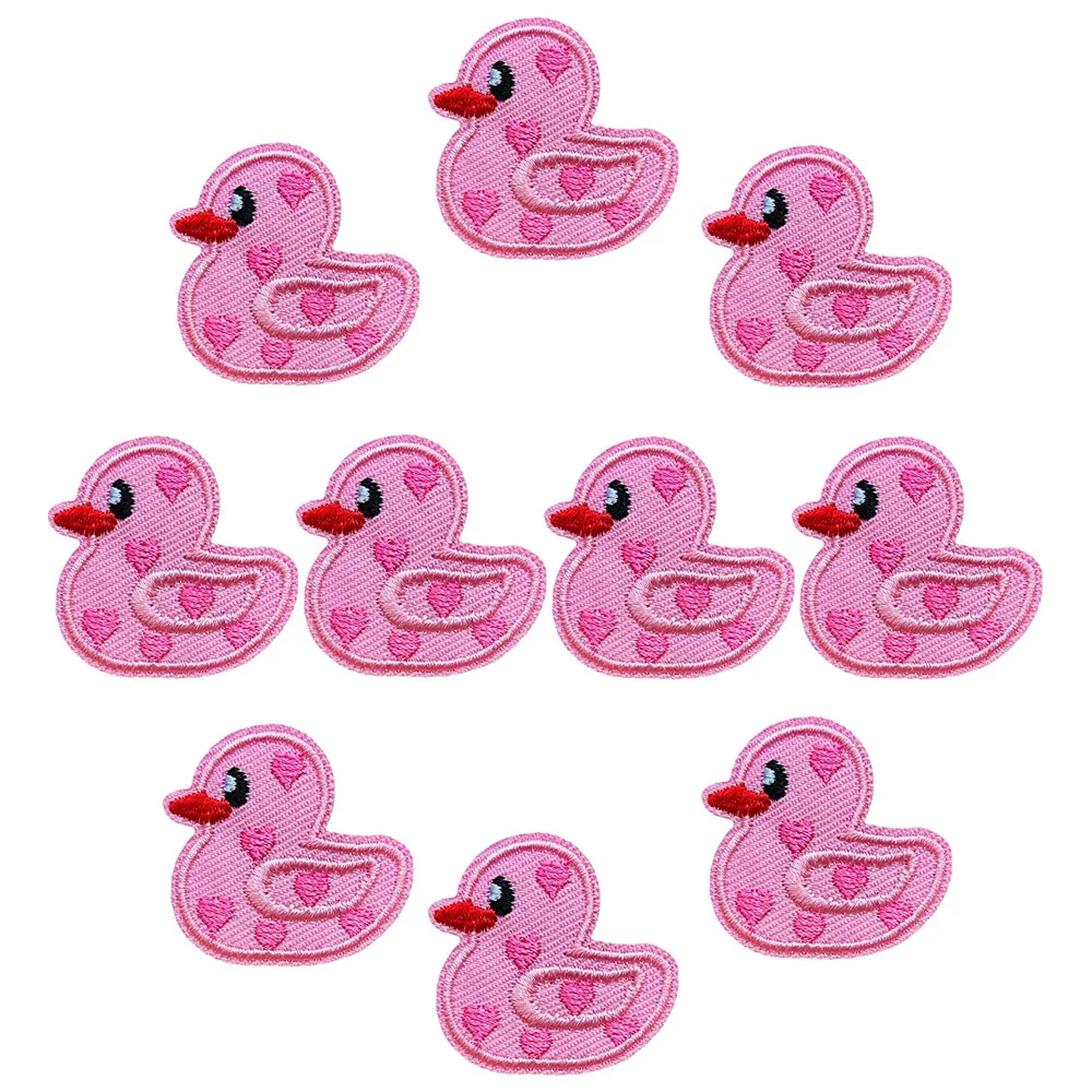Pink Mini Duck Embroidery Iron On Patches Valentine’s Day Embroidered ...