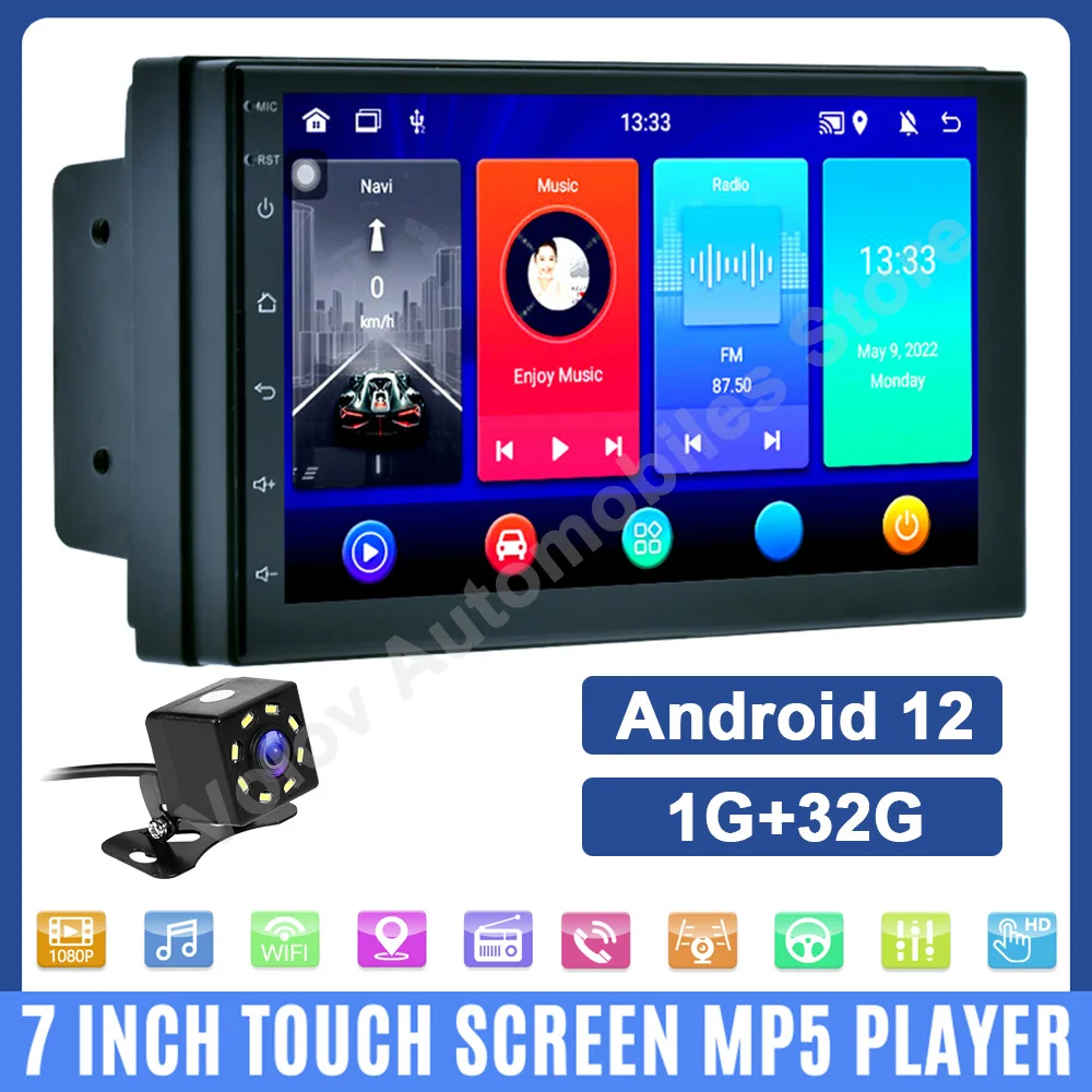 Android 12 rádio do carro 7 "hd autoradio multimídia player 1g + 32g ...