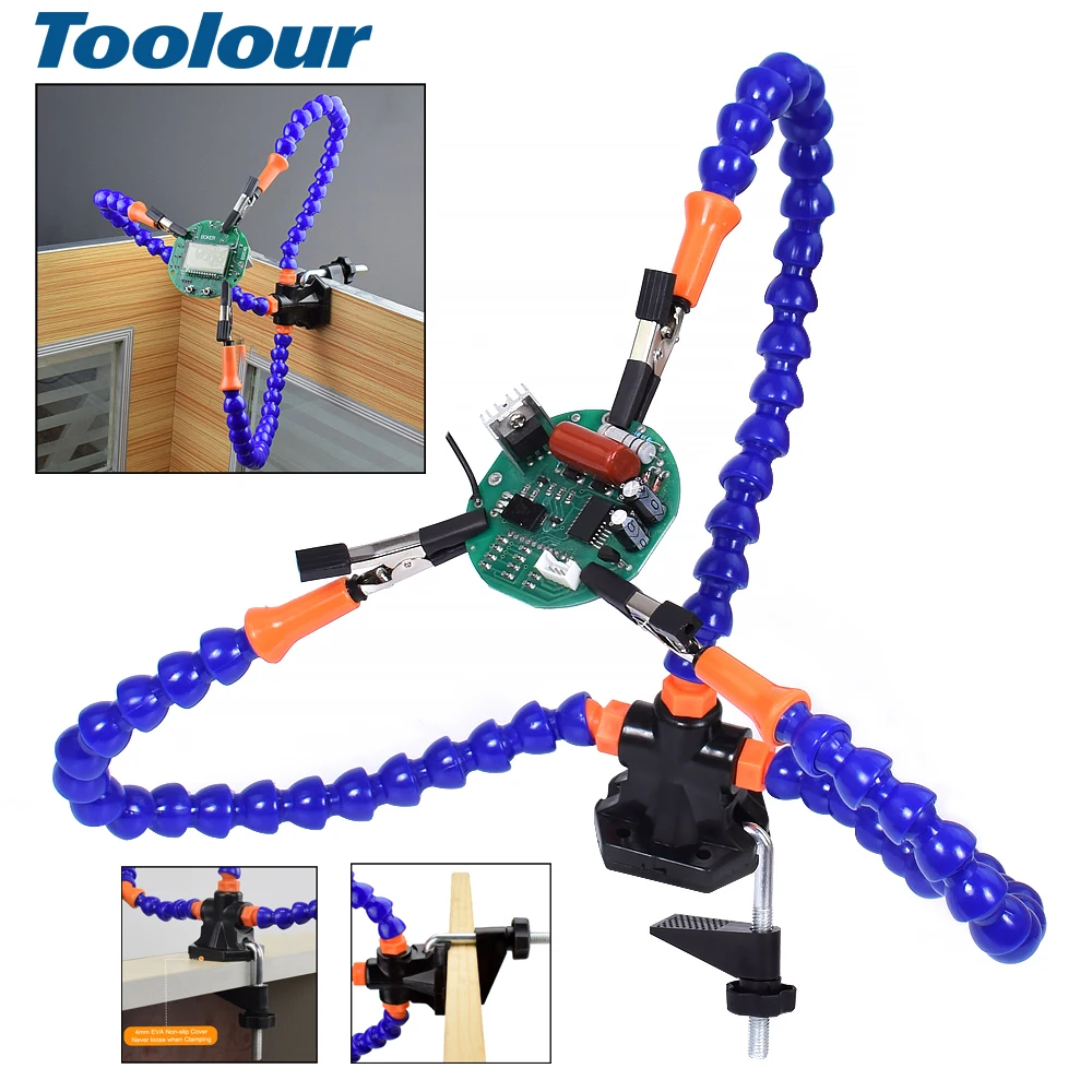 Helping-Hands-Third-Hand-Soldering-Tool-PCB-Holder-Flexible-Arms-with ...
