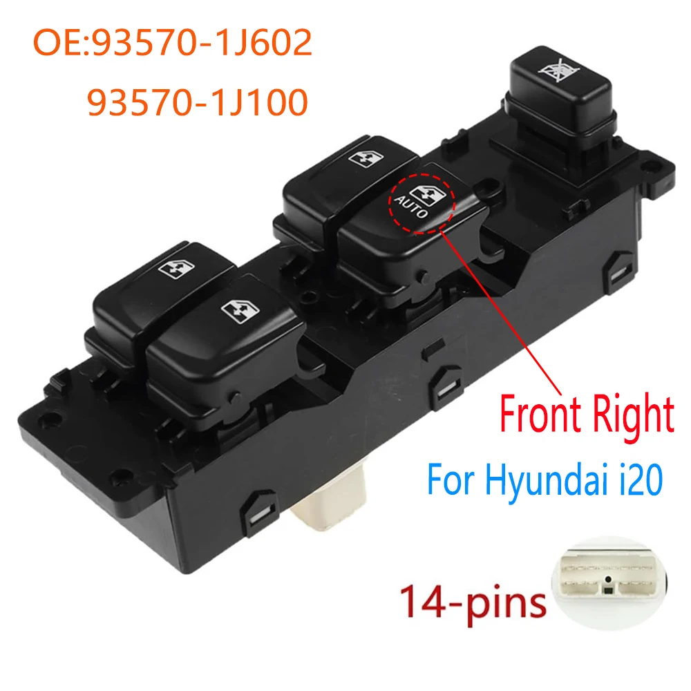 Window Control Switch Parts for Hyundai I20 Front Right RHD Driver Side ...