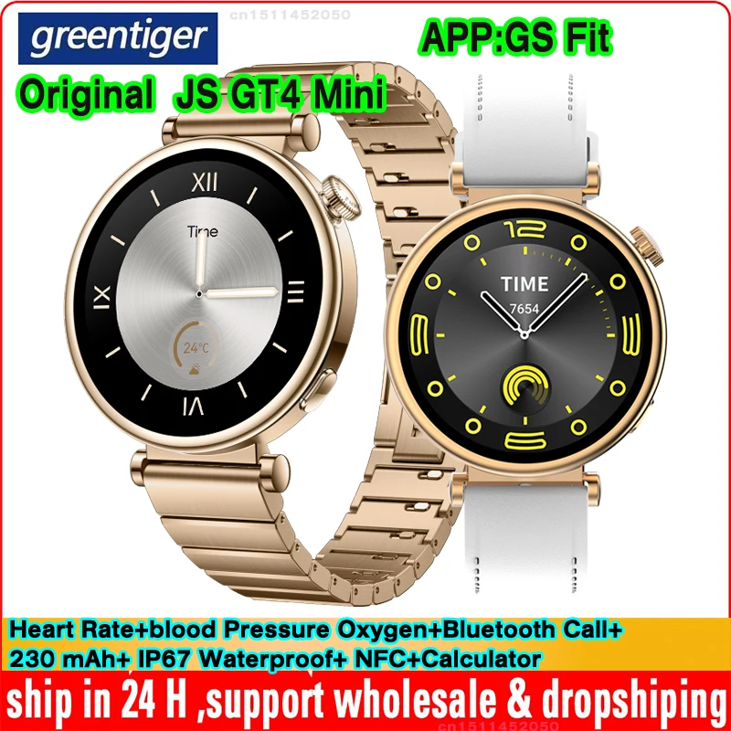 JS-Mini-montre-intelligente-GT4-pour-femme-appel-Bluetooth-NDavid-assistant-vocal-sport-fitness ...