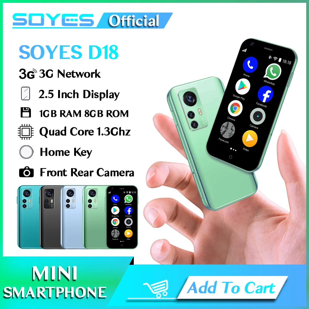 SOYES Mini Android Smartphone 1GB RAM 8GB ROM 2MP Rear Camera Dual SIM ...