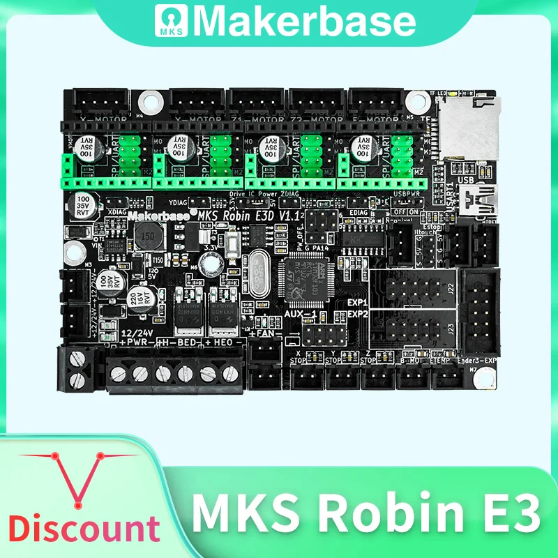 Makerbase MKS Robin E3D V1.1 Motherboard 3D Printer Parts with TMC2209 ...