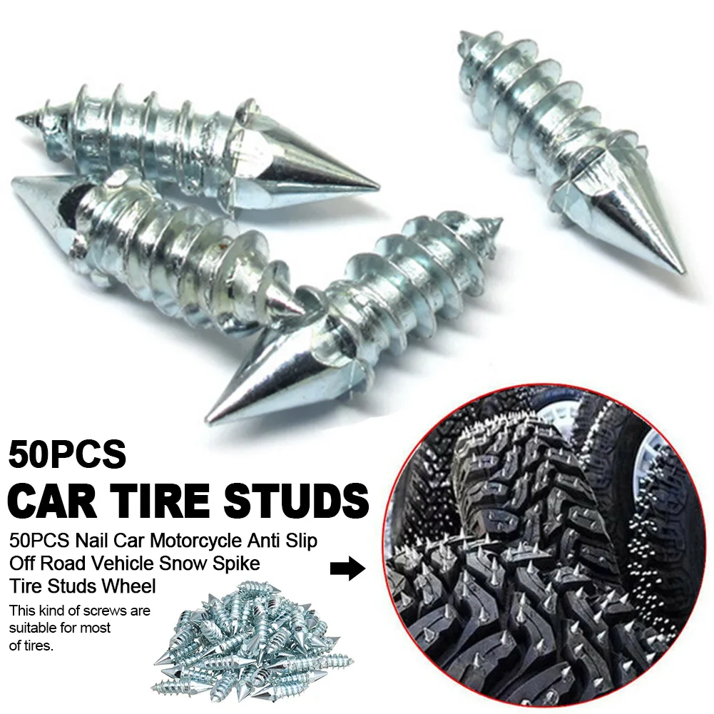 50pcs Accessories Wheel Metal Vehicle Tire Studs Screw Car Motorcycle ...