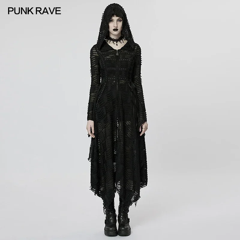 PUNK-RAVE-Women-s-Splices-Lace-Mesh-Dark-Wizard-Coat-Gothic-Mysterious ...