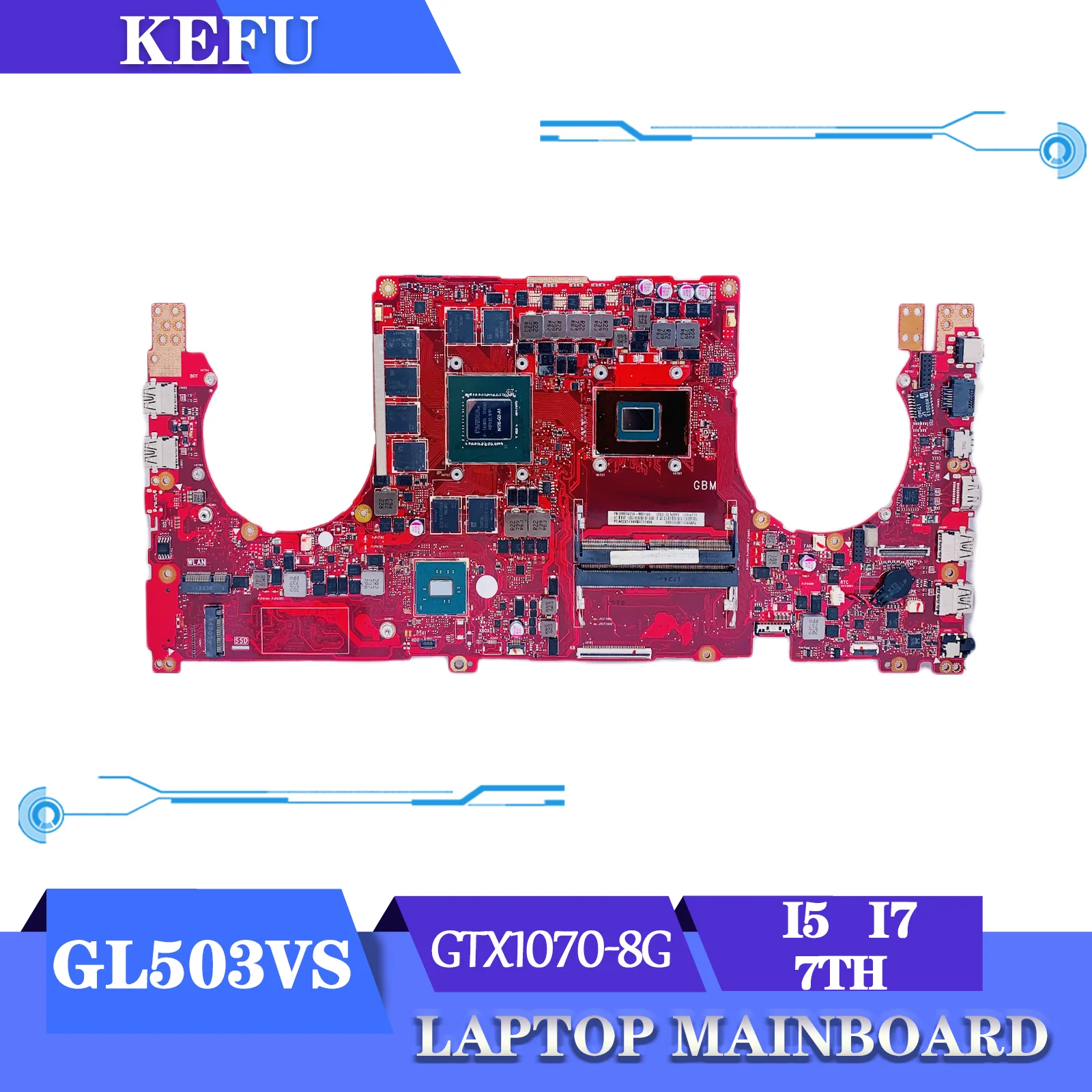 ASUS ROG STRIX GL503VS GL503V için KEFU anakart S5AS Laptop anakart I5 ...