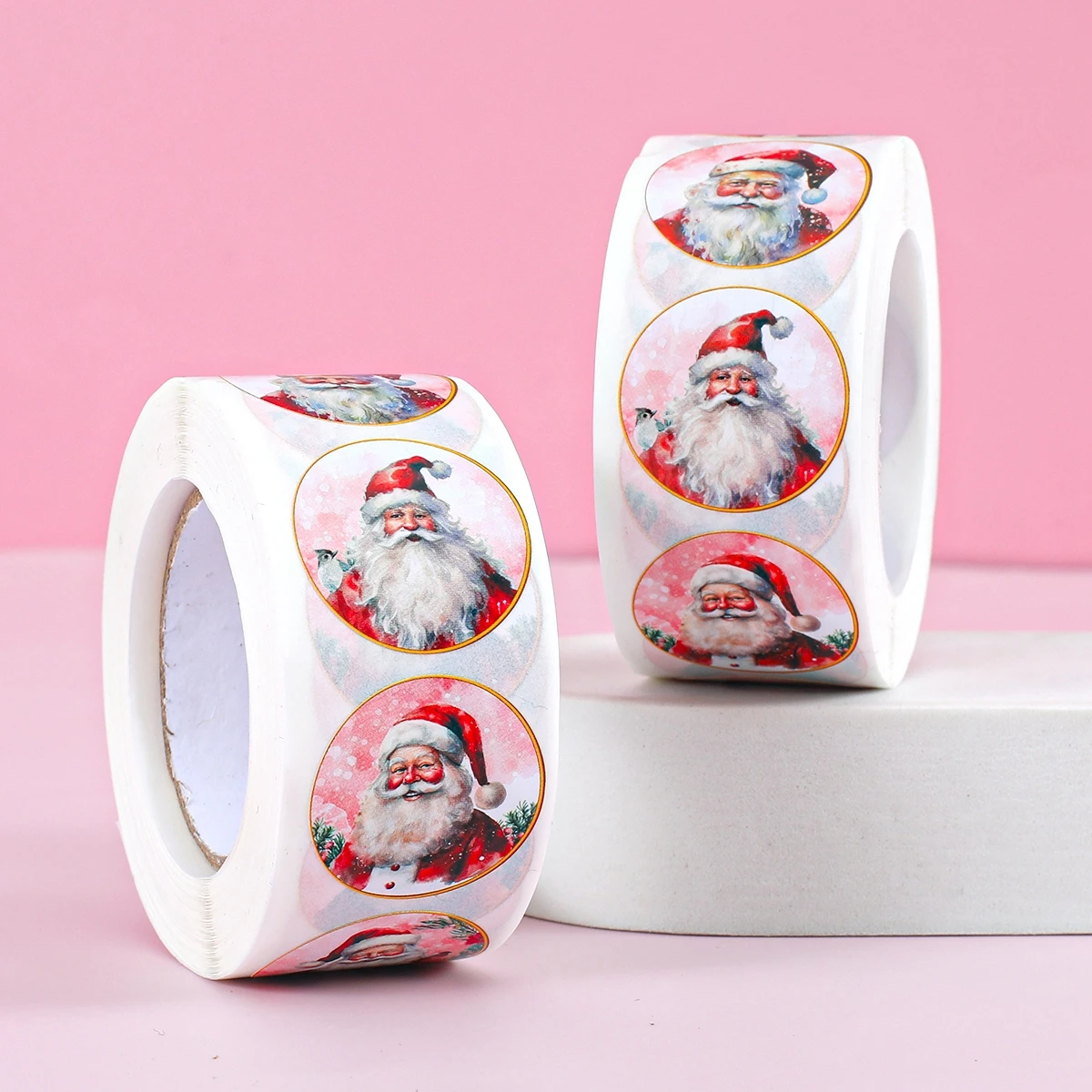 Merry-Christmas-Santa-Round-Sticker-Christmas-Decoration-For-Home-2023 ...