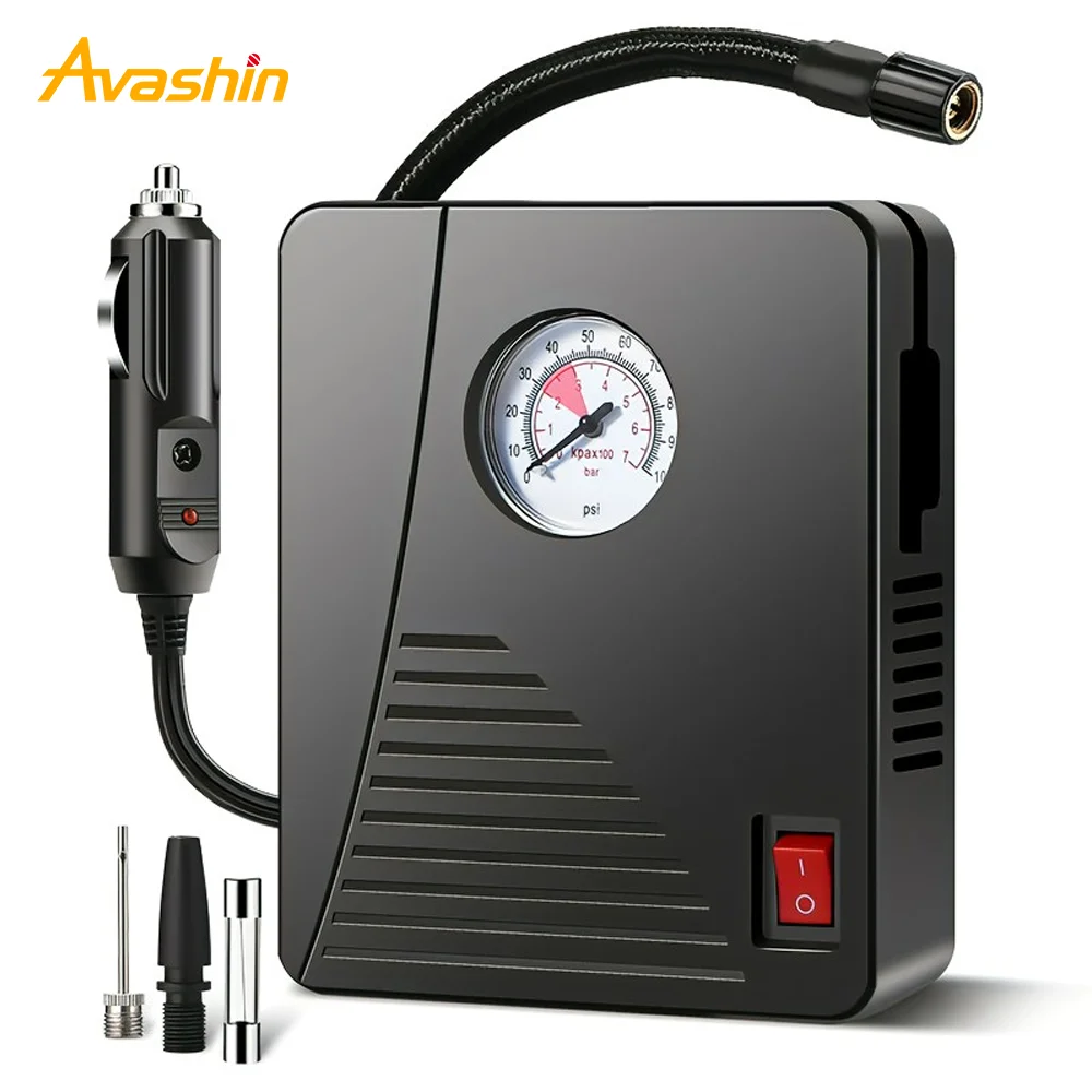 96W Car Electric Air Pump Mini Tire Inflator 12V 100PSI 35L/Min ...