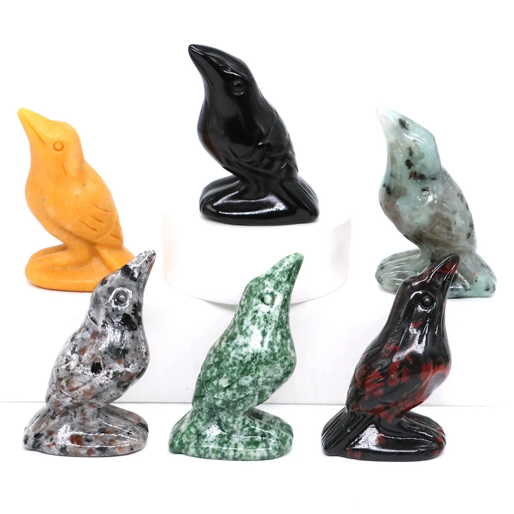 50mm-Raven-Crow-Statue-Natural-Stone-Healing-Crystal-Reiki-Gems-Black ...