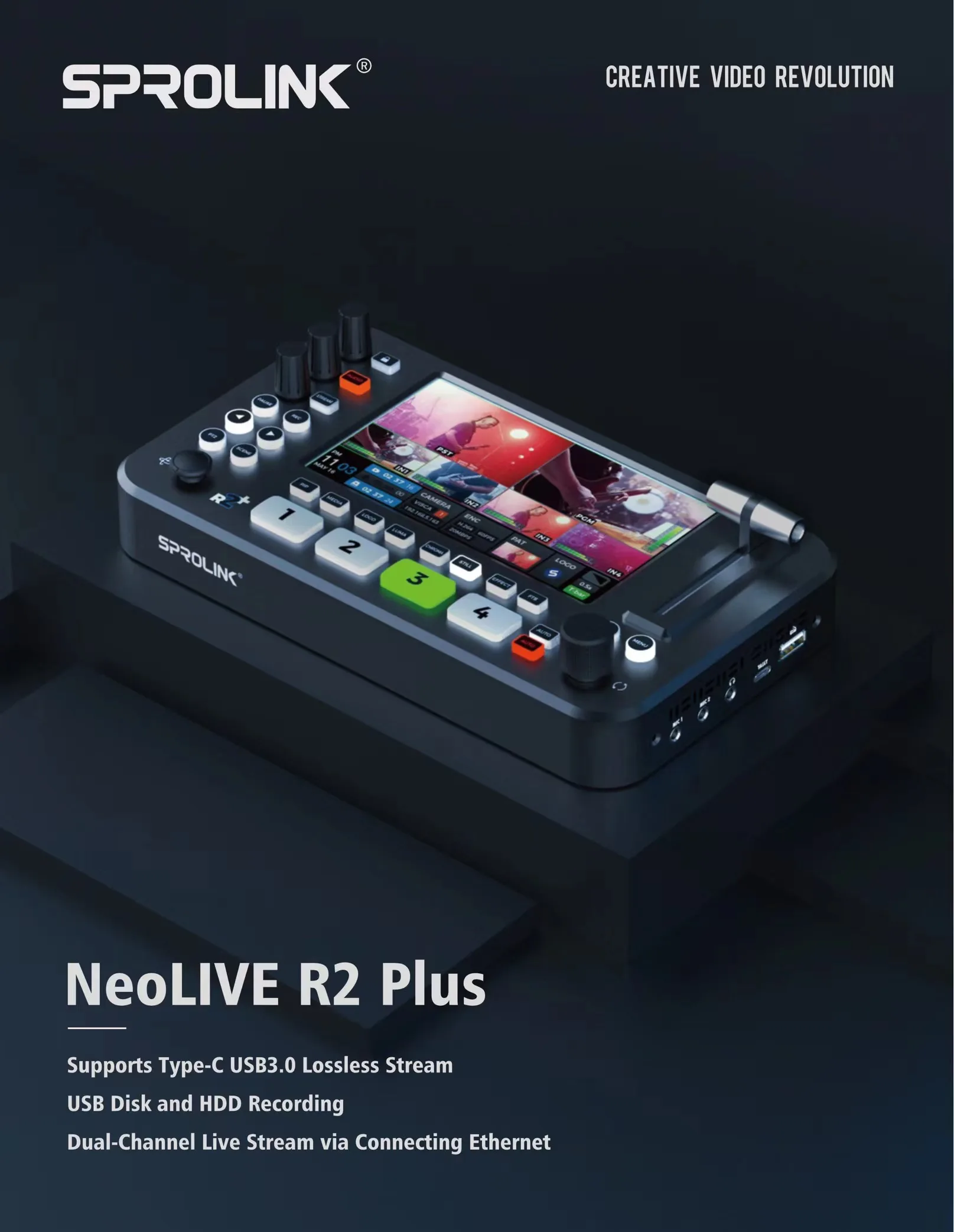 SPROLINK NeoLIVE R2 Plus Video Mixer Multi-Functions Live Streaming PTZ NDI Camera 12X 20X ...