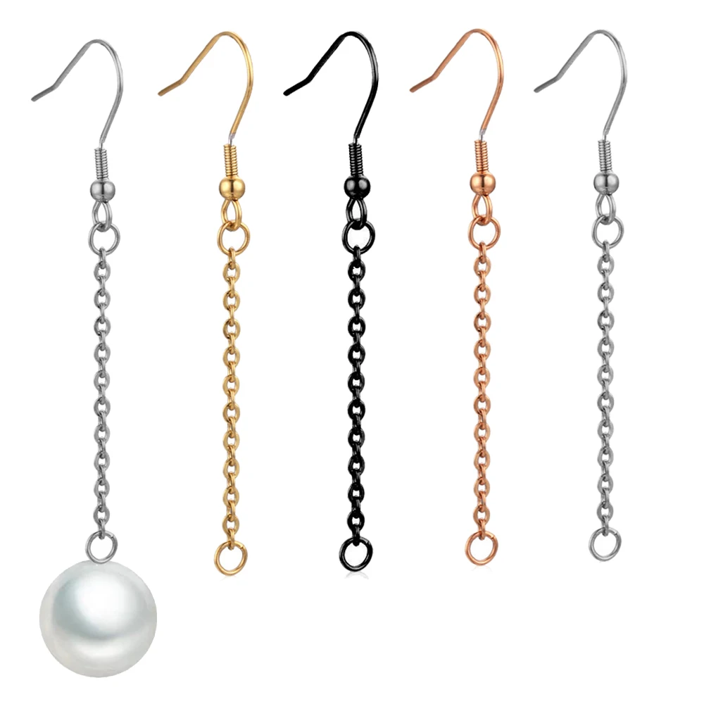 10pcs-Stainless-Steel-Earring-Hooks-Wires-Extension-Chain-Connector-For ...