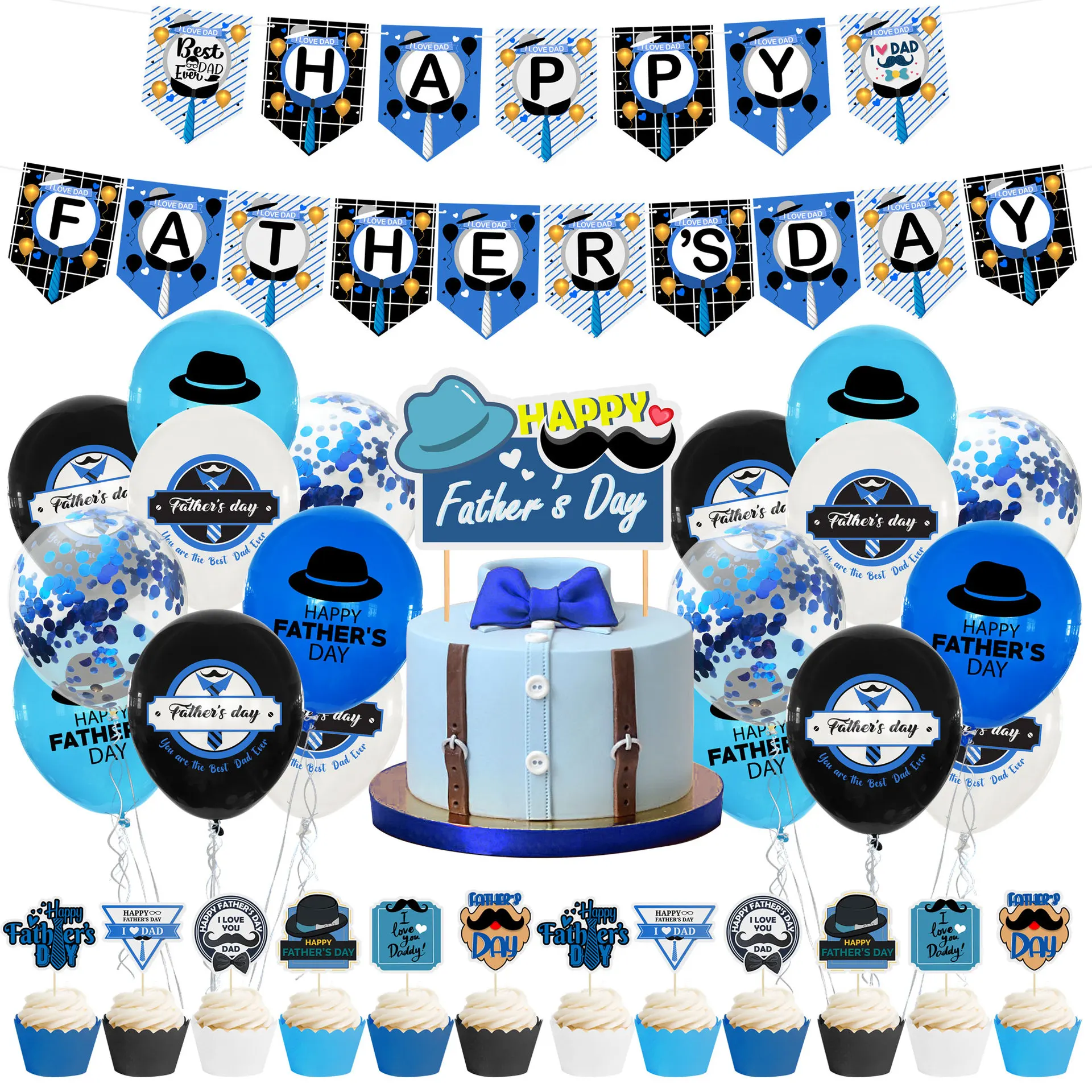 1set-The-Best-Dad-Party-Hanging-Banners-Happy-Father-s-Day-Party ...