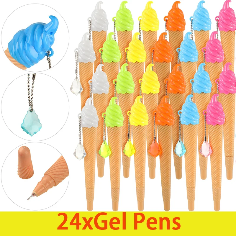 24Pcs-Ice-Cream-Pen-Cartoon-Writing-Cute-Gel-Pen-Children-s-Day-Gift ...
