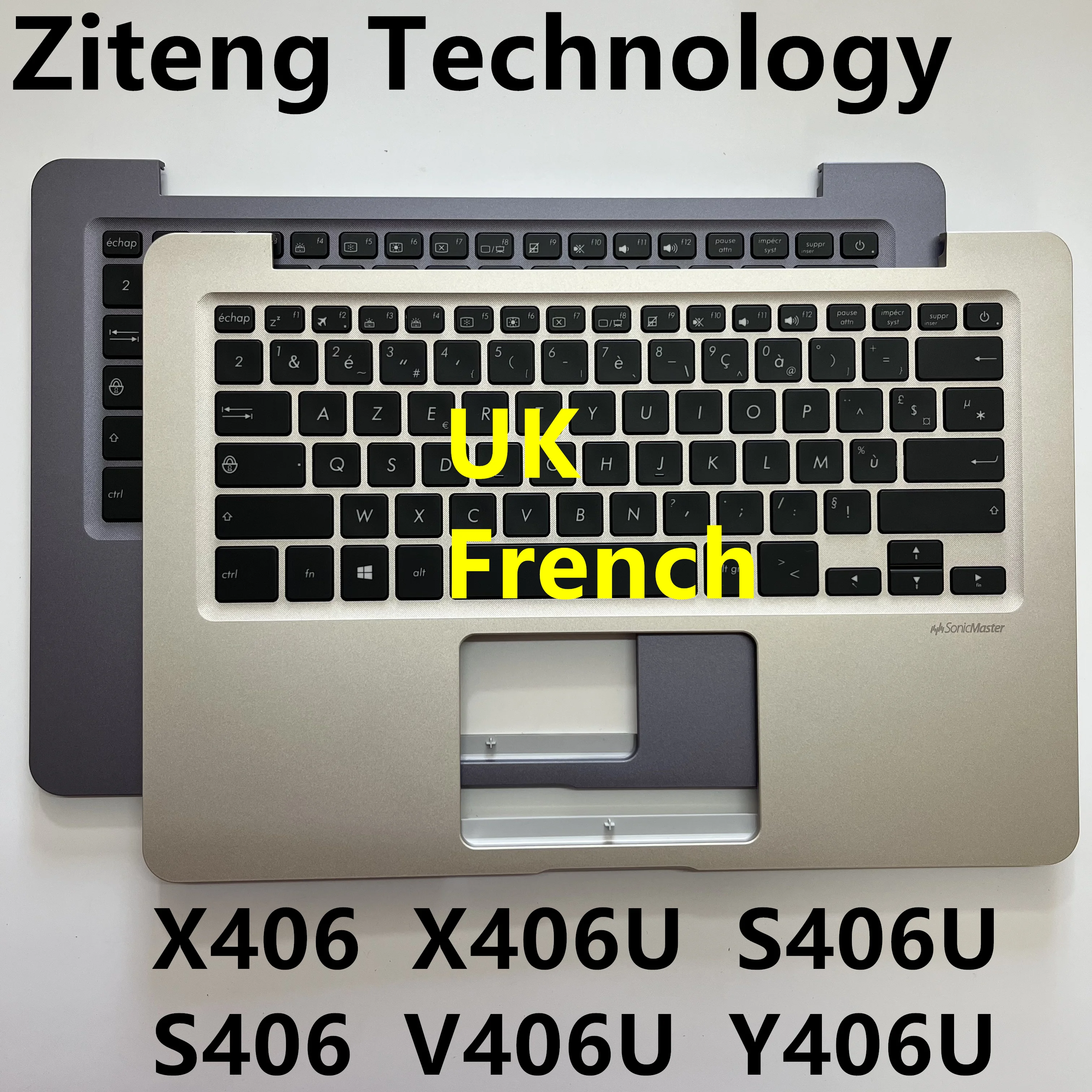 NEW-French-UK-Notebook-Palmrest-keyboard-Upper-Housing-for-Asus-X406 ...