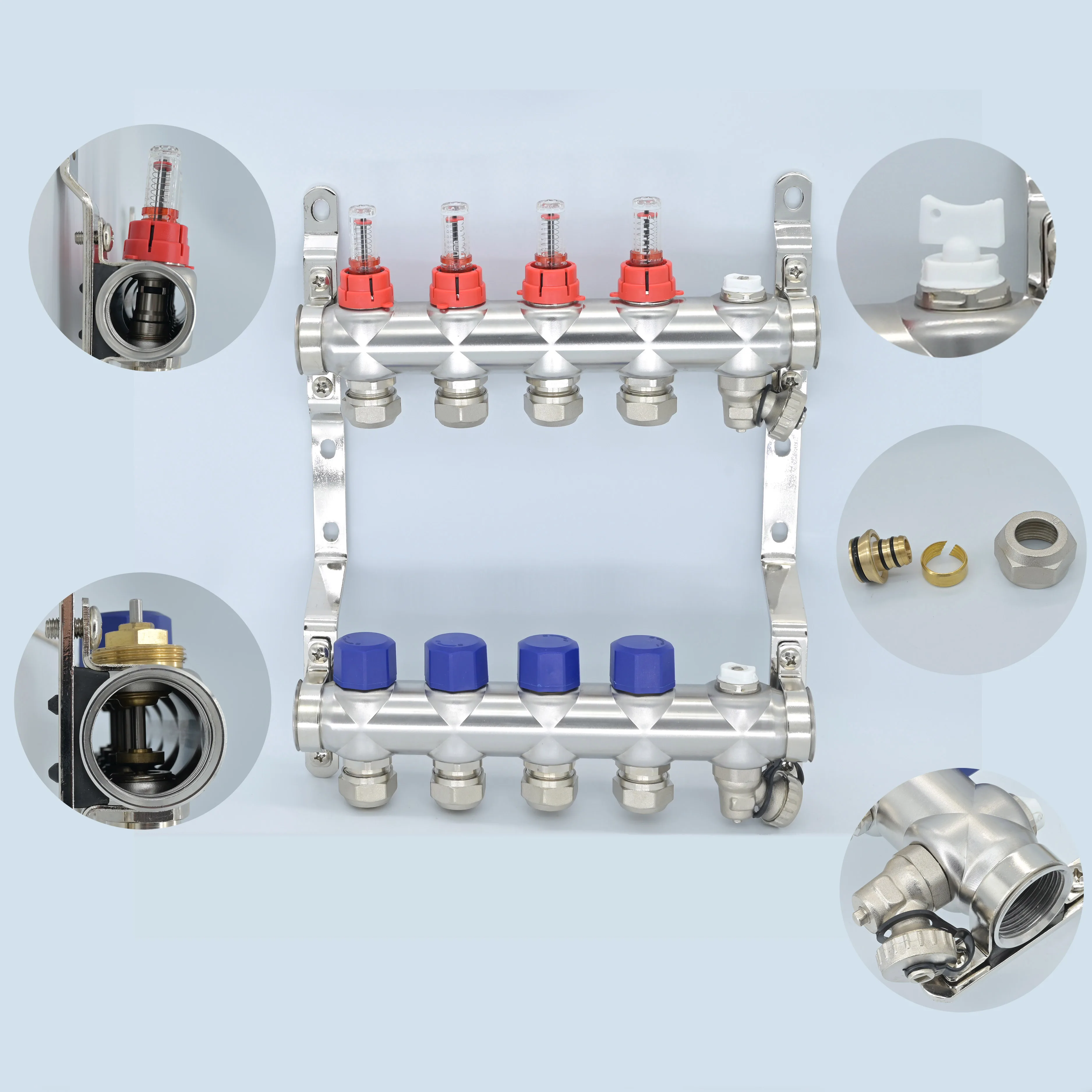 G1-50mm-S304-Stainless-Steel-Distribution-Manifold-with-Flowmeter-Air ...