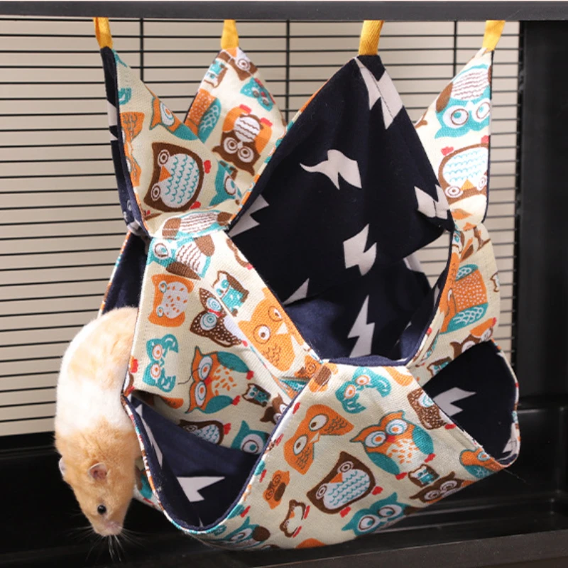 Three-Layered-Hamster-Cage-Sleeping-Hammock-Print-Guinea-Pig-Clothes ...