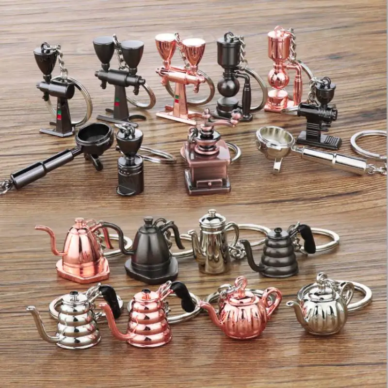 Coffee Barista Key Chain Garland Cup Moka Coffee Spoon Emulational Car ...