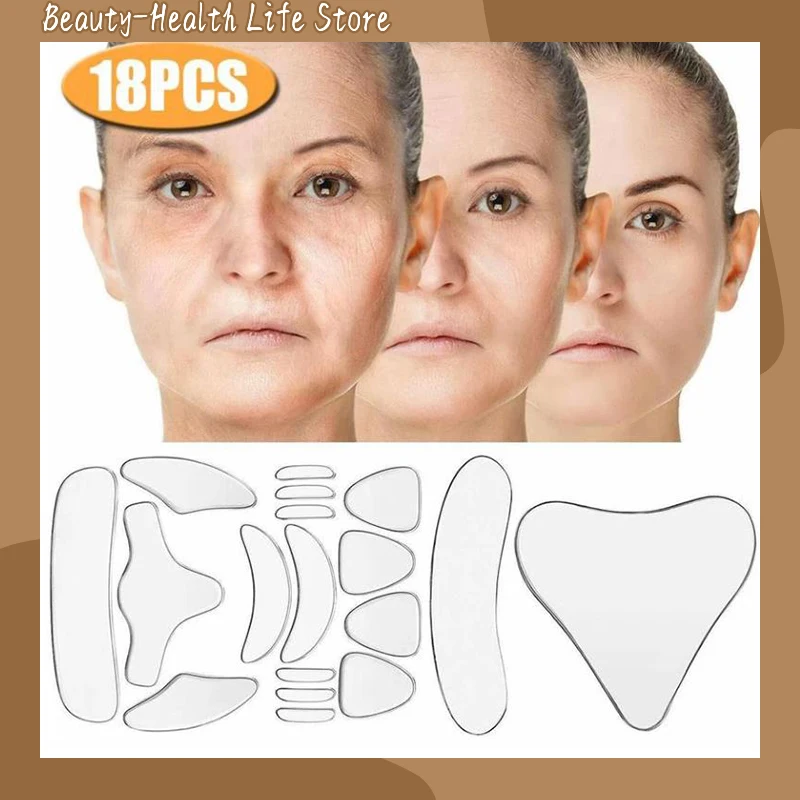 18Pcs-Silicone-Anti-Wrinkle-Stickers-Reusable-Lifting-Facial-Patch ...