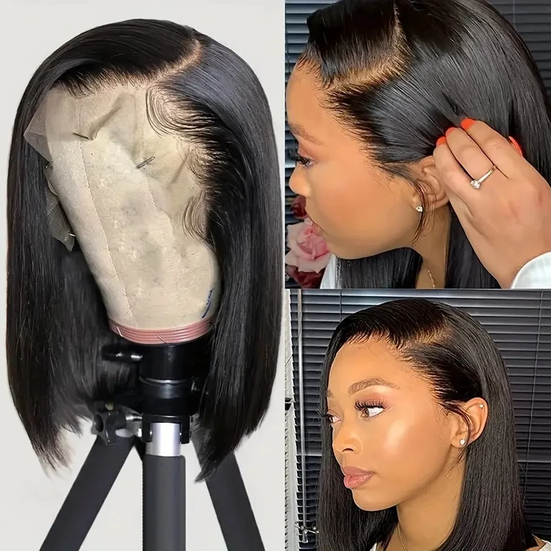 Bone-Straight-Lace-Front-Wigs-Human-Hair-Short-Bob-Wig-Lace-Front-Wigs ...