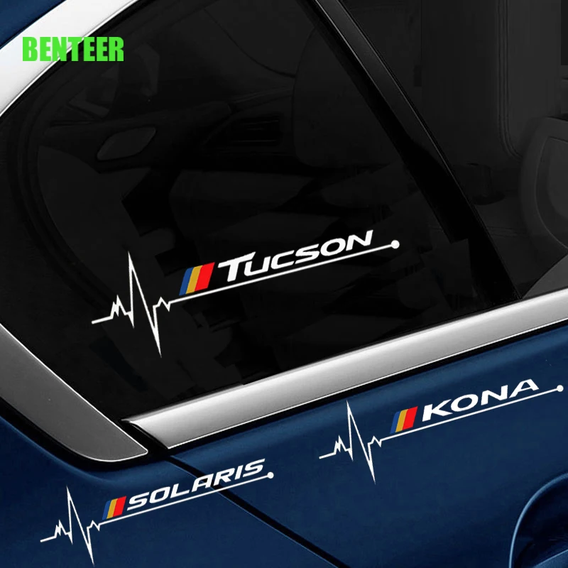2Pcs Car Windows Sticker For Hyundai Kona Elantra Tucson Solaris ...