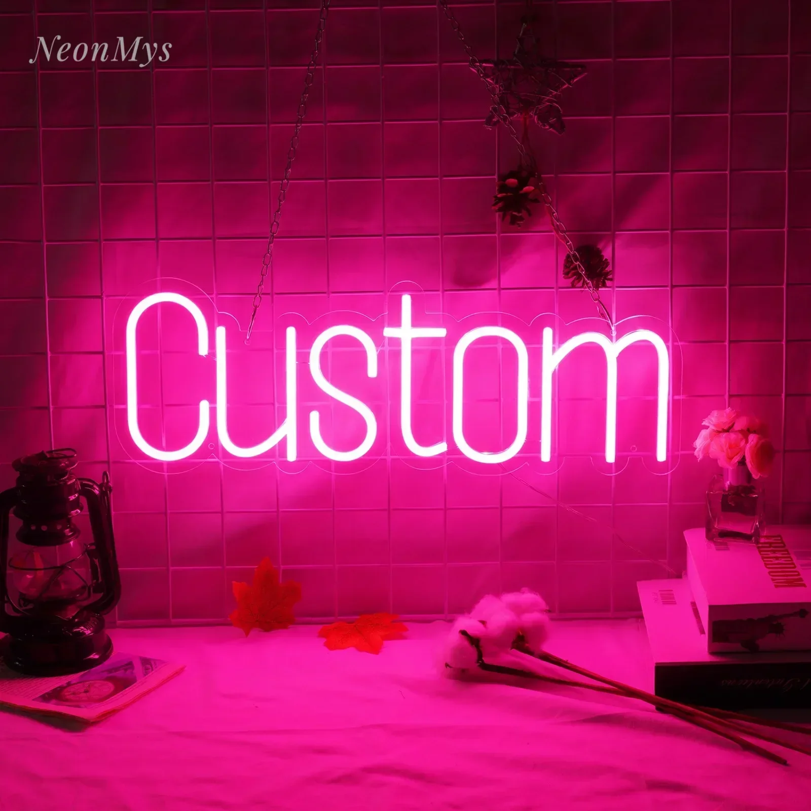 Custom-Neon-Flex-Signboard-Led-Heart-Pink-Bedroom-Wall-Decor-Car-Garage ...