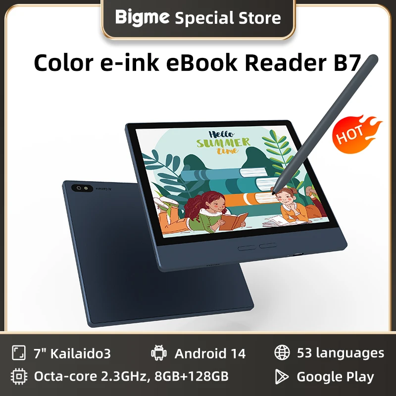 Bigme ebook reader B7, 7-inch e-ink electronic reader, 300PPI, 8+128GB ...