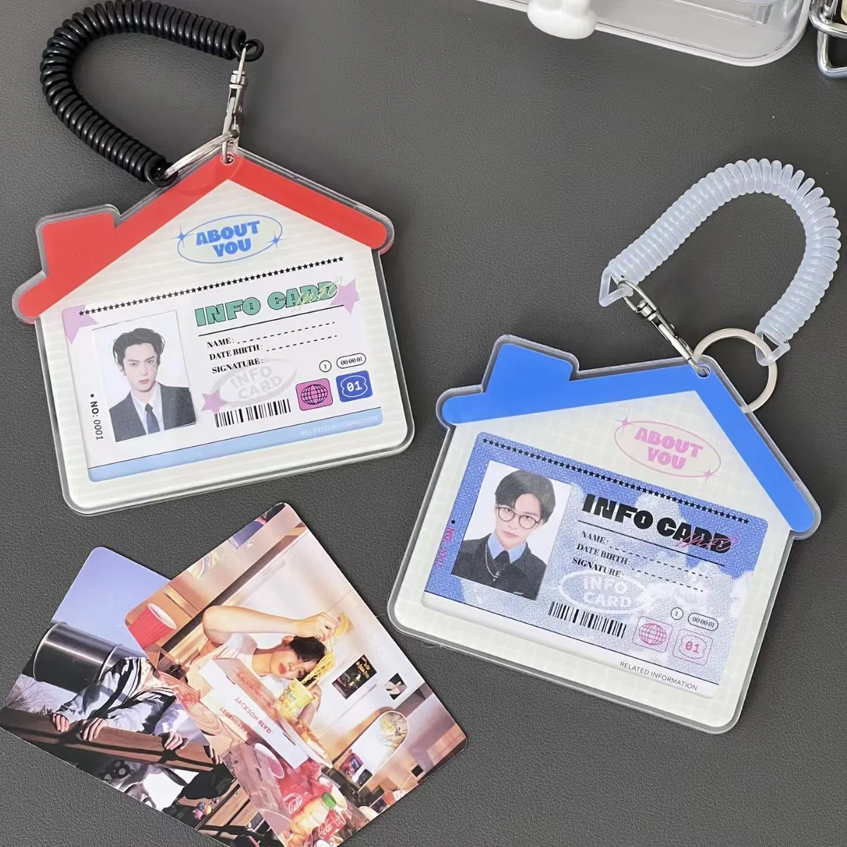 Kawaii-Small-house-ID-card-sleeve-ID-Acrylic-Photocard-Holder-Kpop ...
