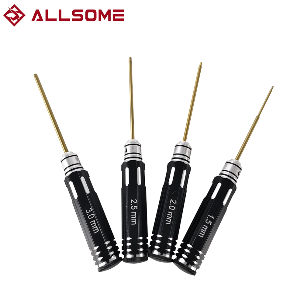4 In 1 Screwdriver Hexagon Head 1.5 2.0 2.5 3.0mm Hss Titanium Coated ...