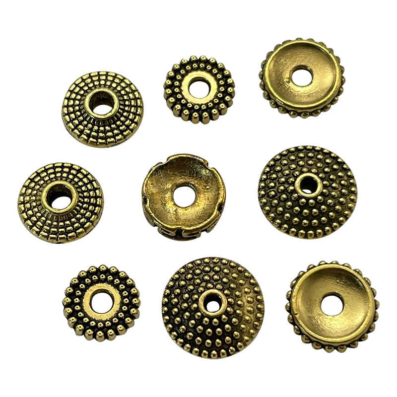 Wholesale Metals Alloy Spacer Beads Round Antique Silver Gold Dot ...