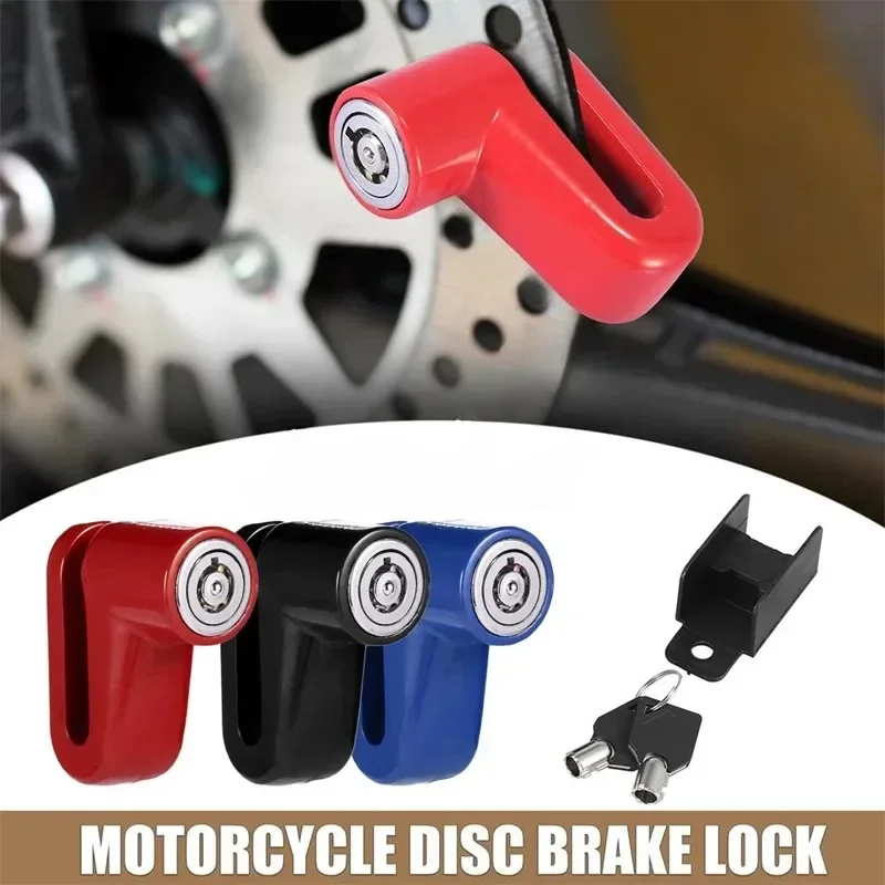 Motorcycle Anti-Theft Lock Bicycle Wheel Disc Brake Lock Padlock with 2 ...