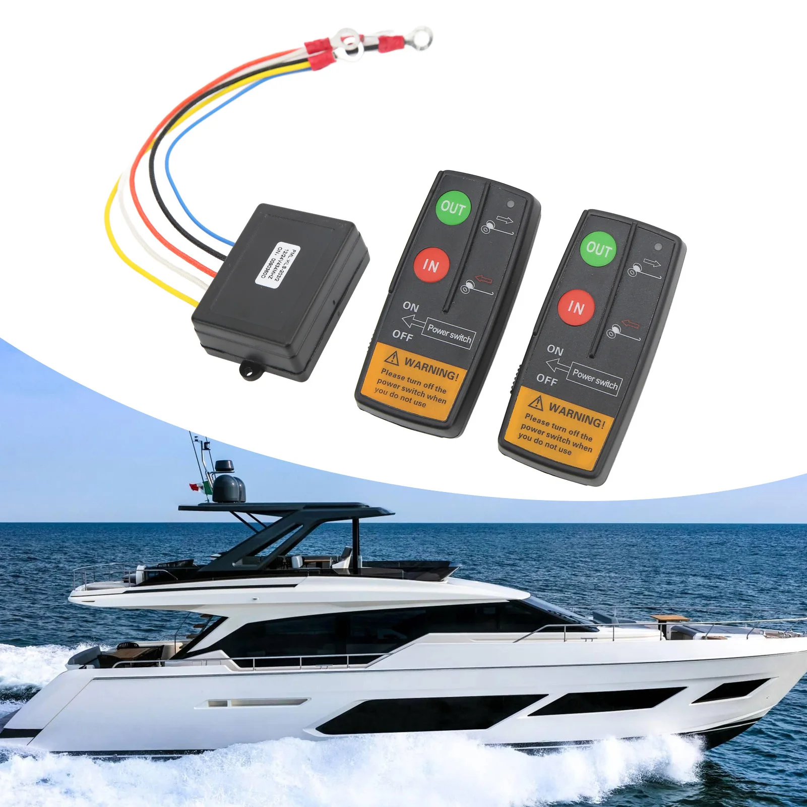 Wireless Winch Remote Control Kit 2 Remote Control Distance DC12V 24V ...