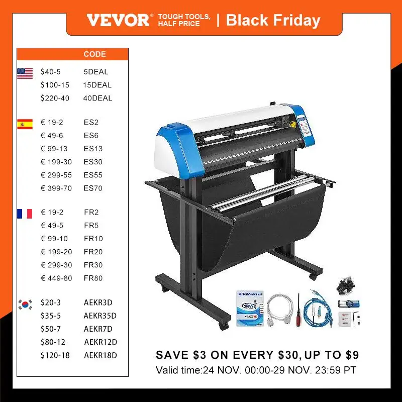 Vevor Vinyl Cutter Plotter 28-inch Basic Manual Sign Cutting Printer ...
