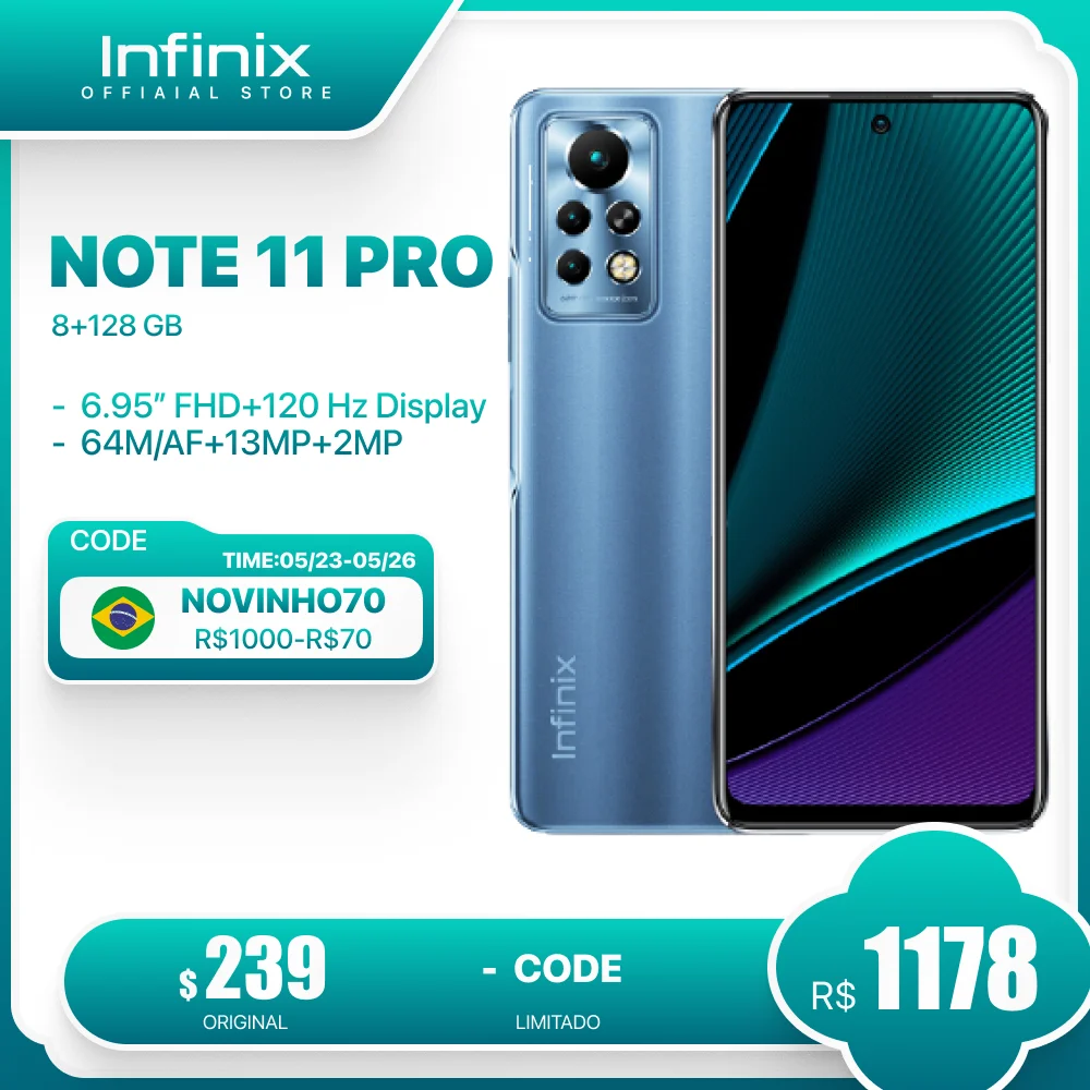 Infinix note 11 pro 8gb 128gb 6.95 display display display smartphone ...