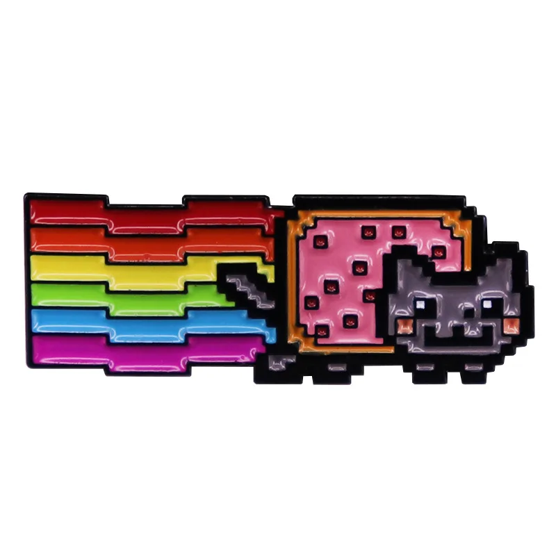 C3281-LGBTQ-Rainbow-Cat-Game-Tie-Gay-Pride-Enamel-Pin-Lapel-Pins ...