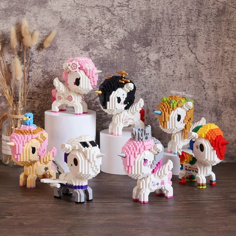 800pcs-Cute-Unicorn-Series-Block-Toys-Small-Particles-Bricks-3D-Model ...