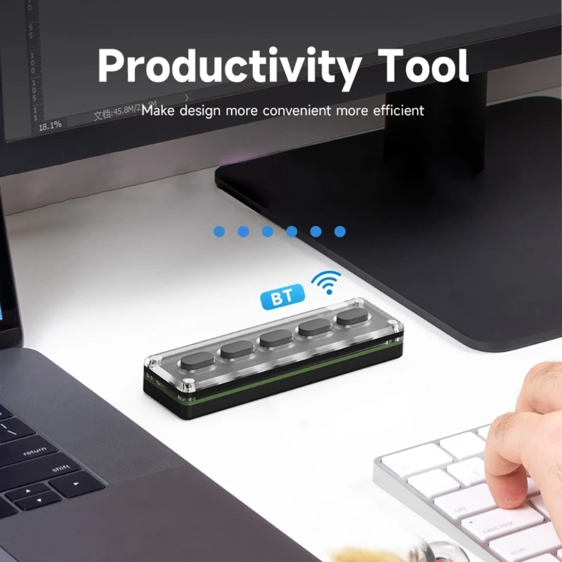 5-Keys-Custom-Keypad-Macro-Programmable-Bluetooth-compatible-Keyboard-Copy-Paste-RGB-Button ...