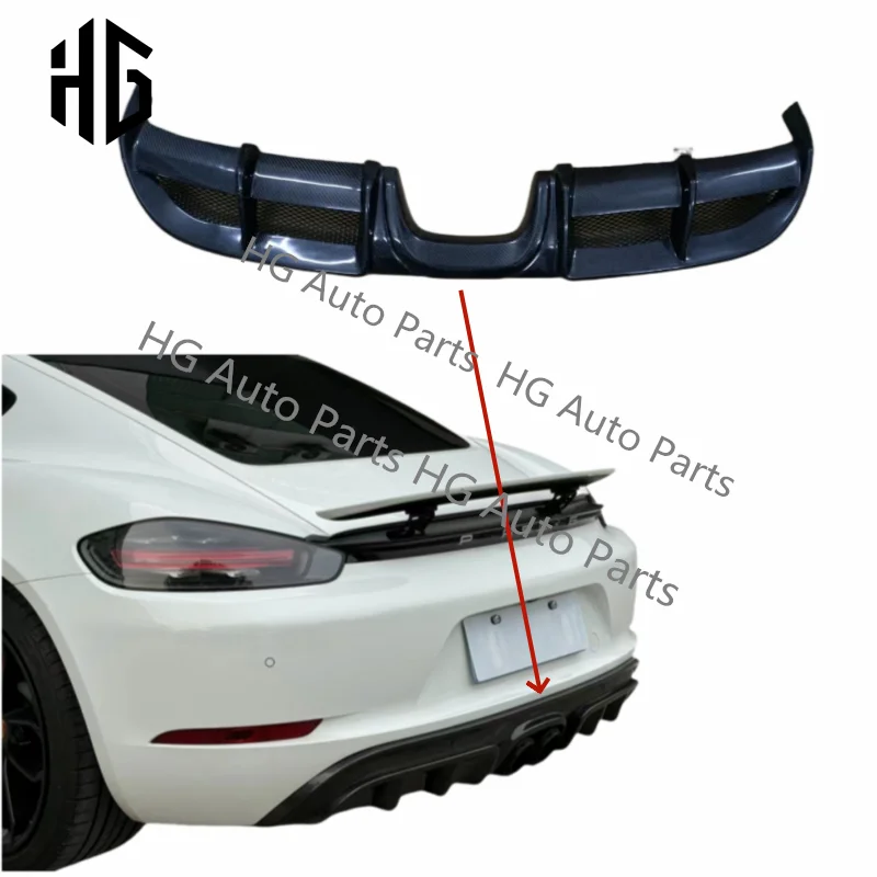 Glossy-Black-Carbon-Fiber-Car-Rear-Bumper-Lip-Diffuser-Spoiler-Parts ...