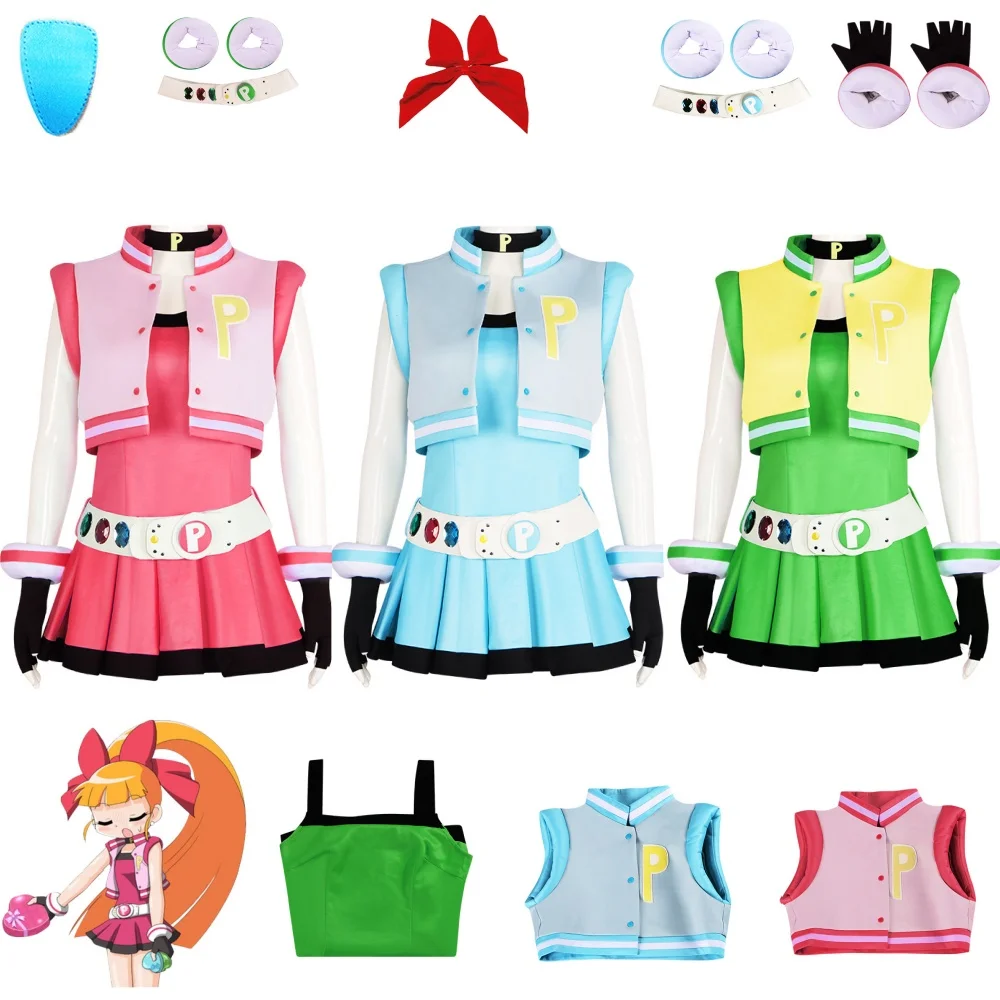 Powerpuff-Girls-Cosplay-Girls-Costume-Dress-Set-Blossom-Buttercup ...