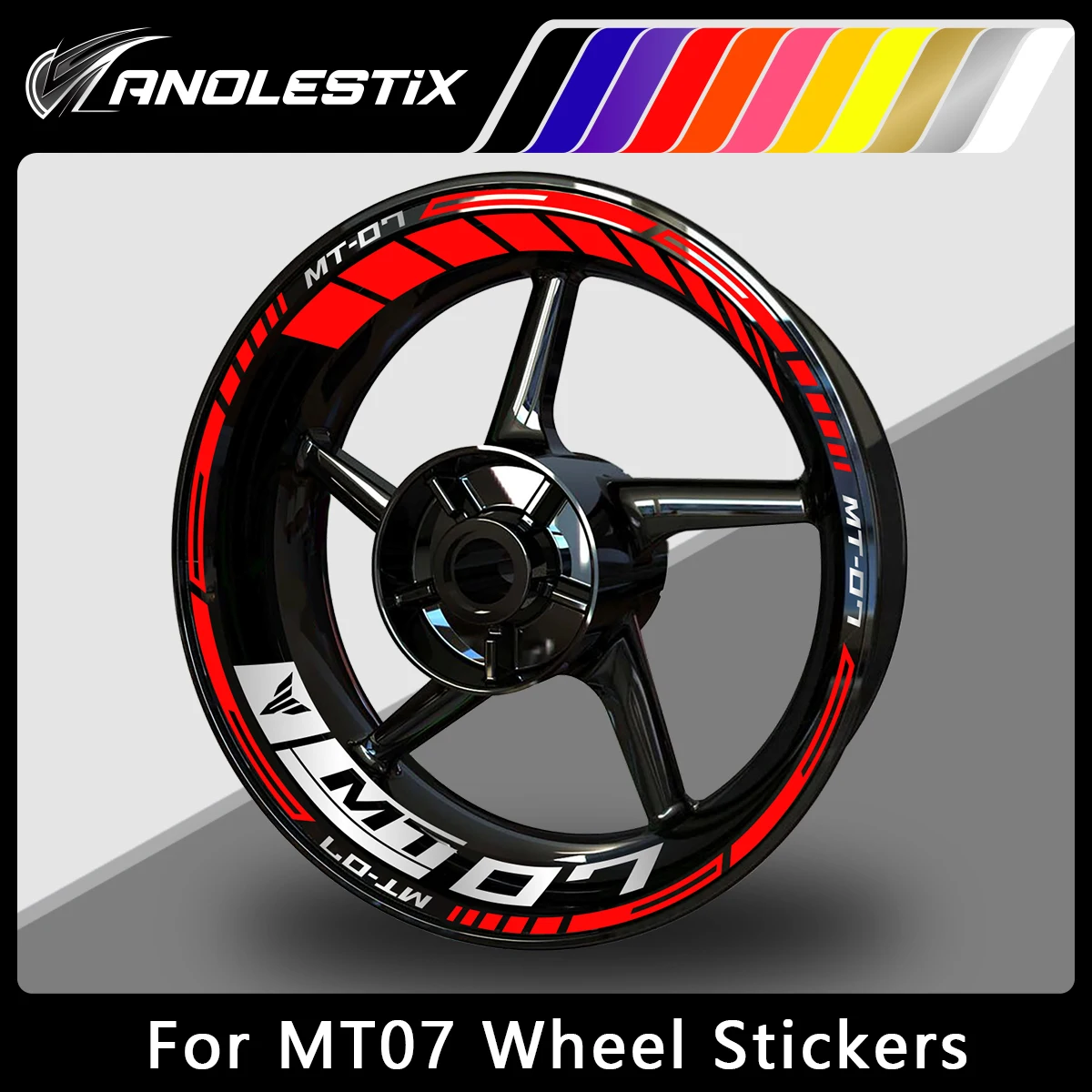AnoleStix Reflective Motorcycle Wheel Sticker Hub Decal Rim Stripe Tape ...